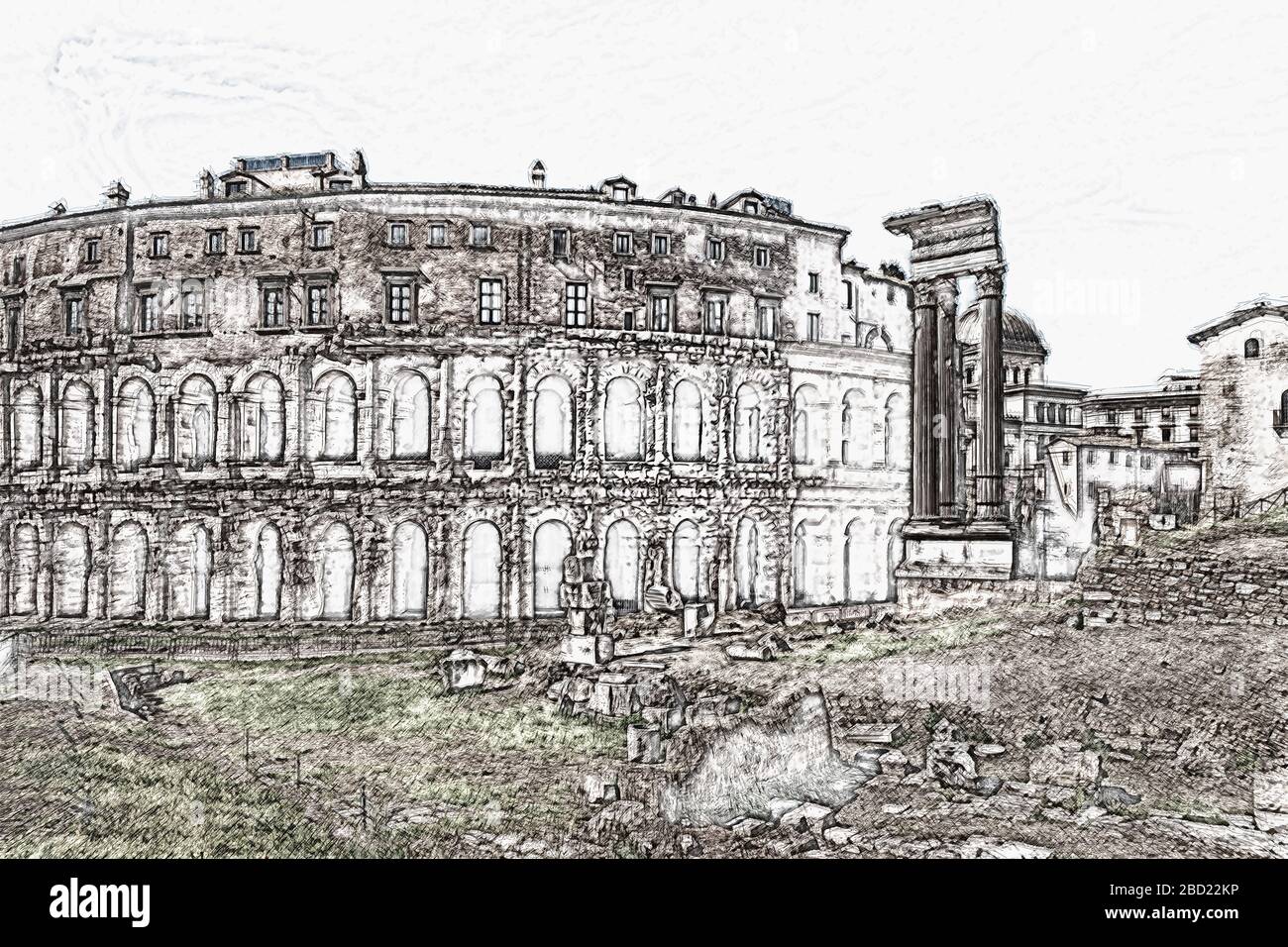 Apollo temple drawing hi-res stock photography and images - Alamy