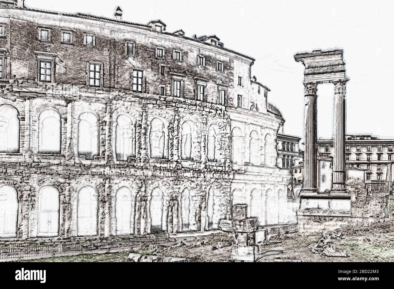 Apollo temple drawing hi-res stock photography and images - Alamy