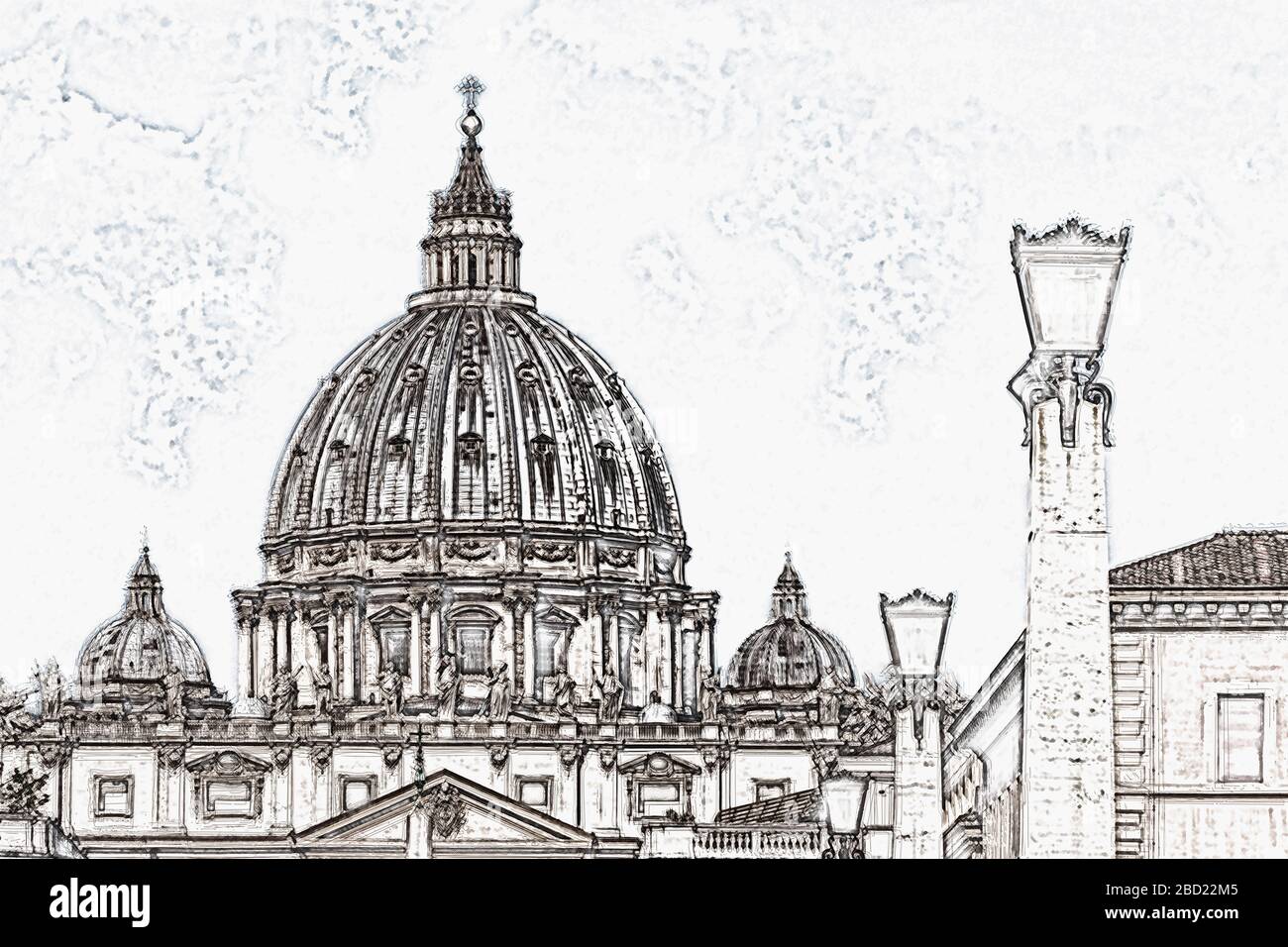 St peters dome drawing hi-res stock photography and images - Alamy