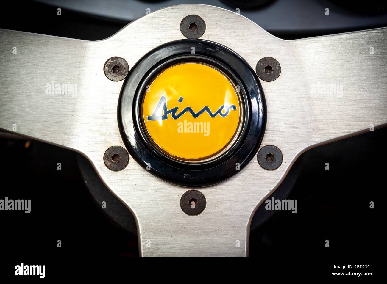 Ferrari Dino GT string wheel boss Stock Photo - Alamy