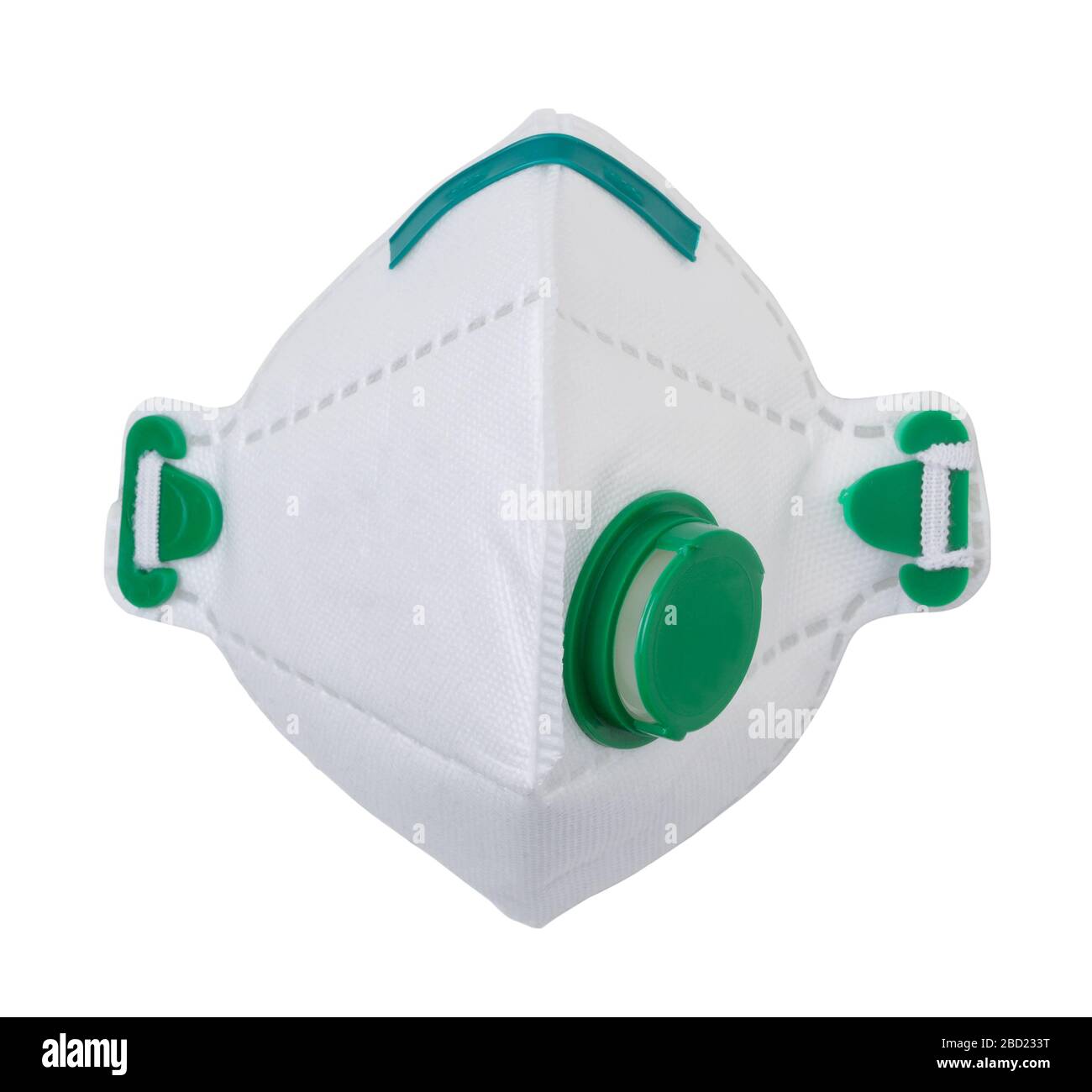 Medical mask with exhalation valve isolated on white background Stock ...