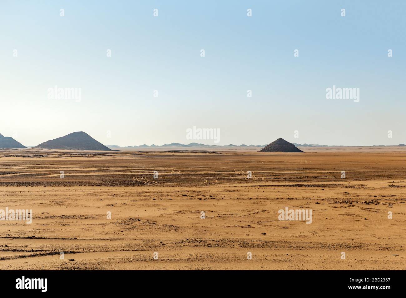 Natural pyramids formed by rocks in the desert between Luxor and Abu ...