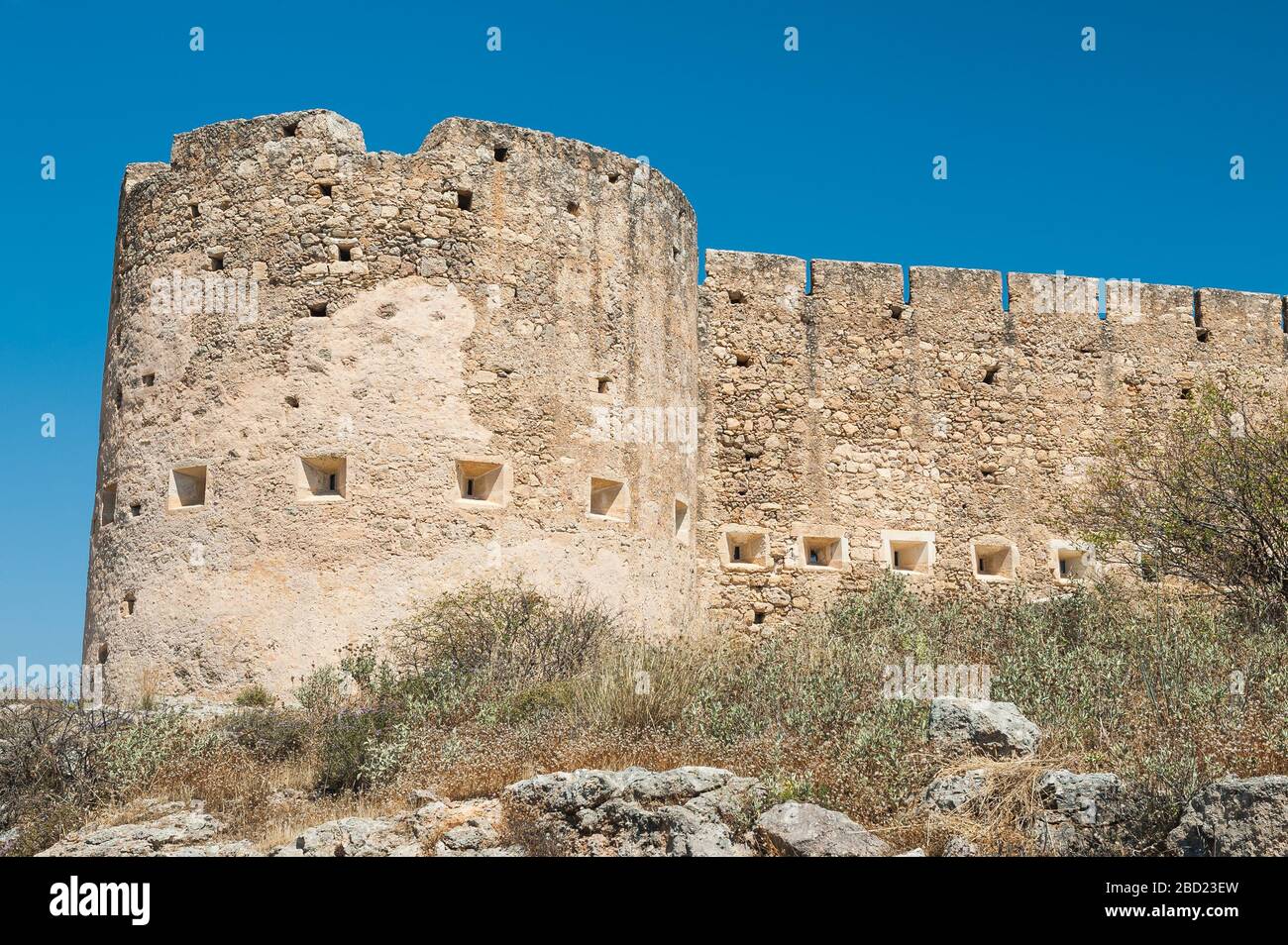 Koulos Turkish fortress, Crete, Greece Stock Photo - Alamy