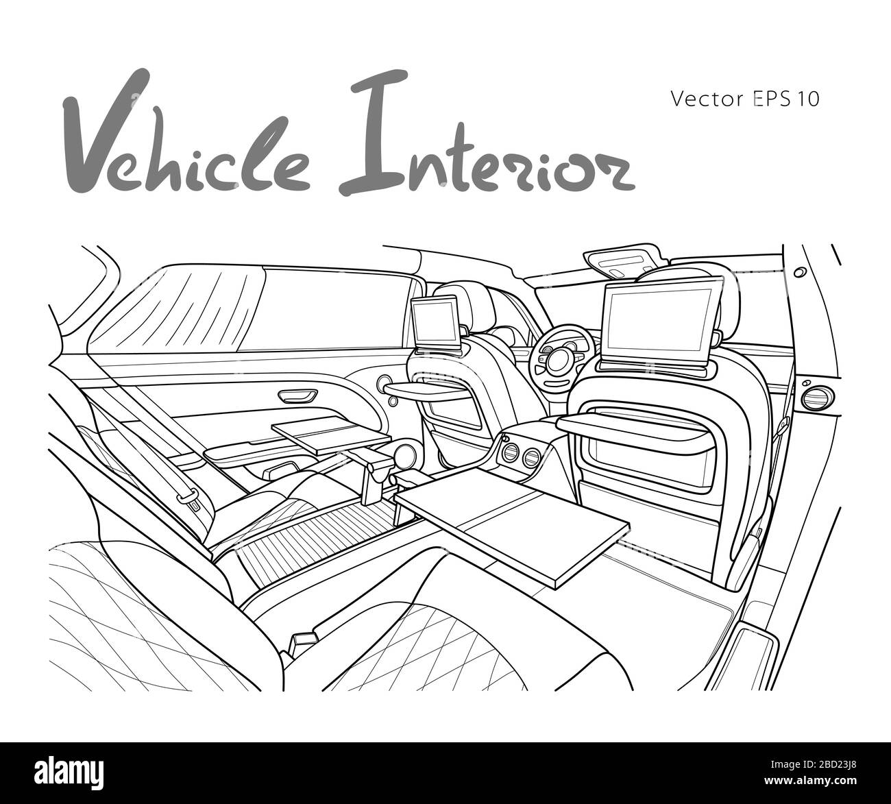 Machine inside. Interior of the vehicle. Vector Stock Vector Image ...