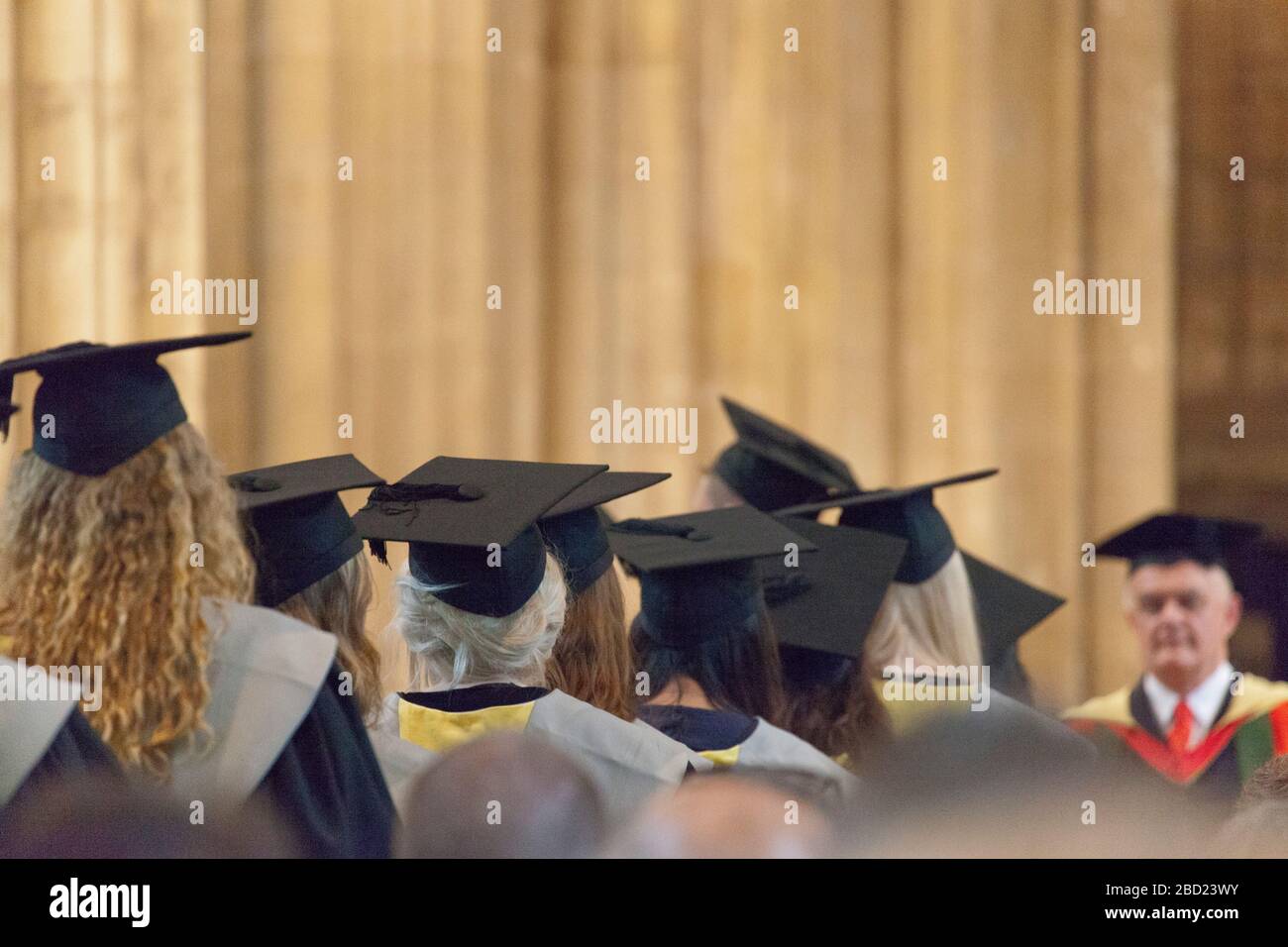 University graduands in Canterbury Cathedral during a graduation ...