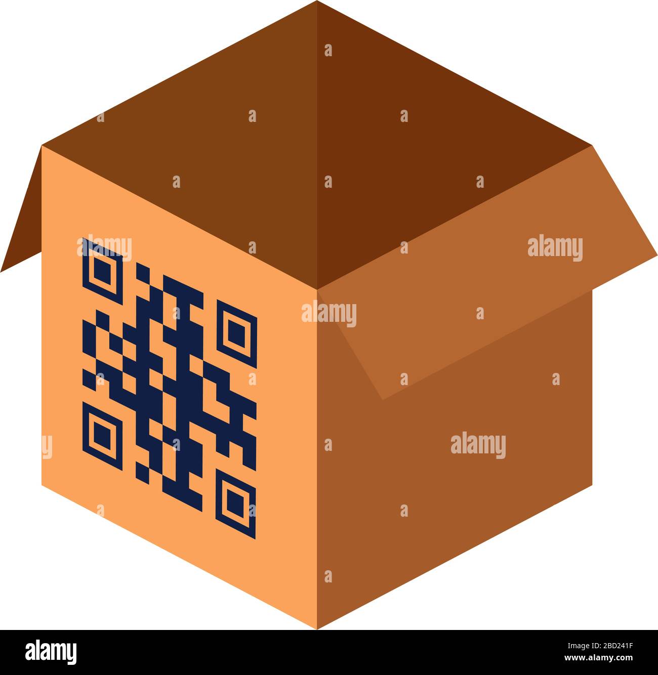 qr code over box vector design Stock Vector Image & Art - Alamy