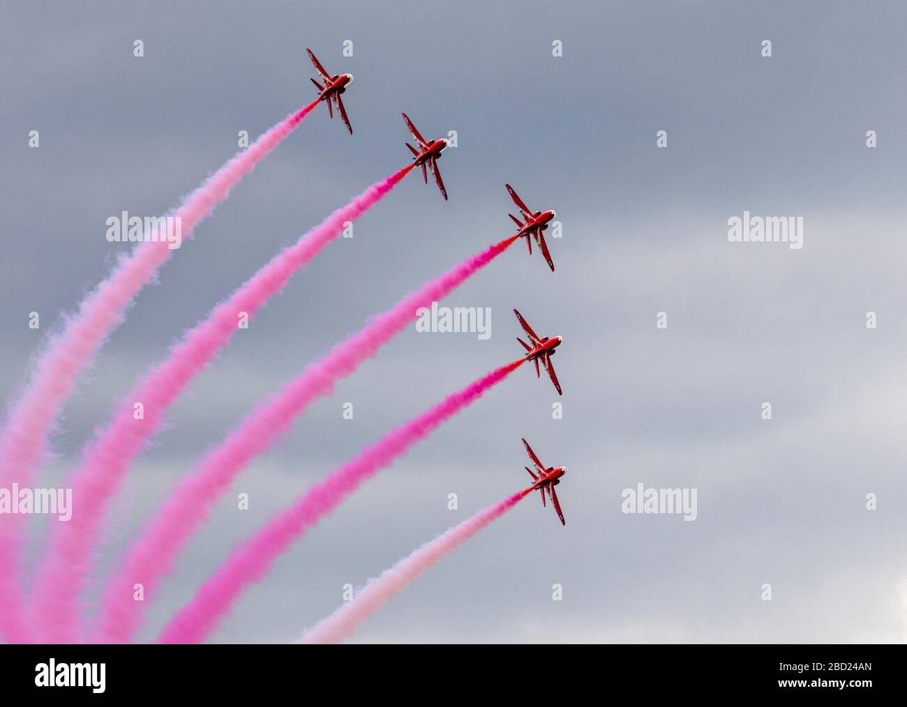 Red Arrows flying at Biggin Hill Airshow Stock Photo - Alamy