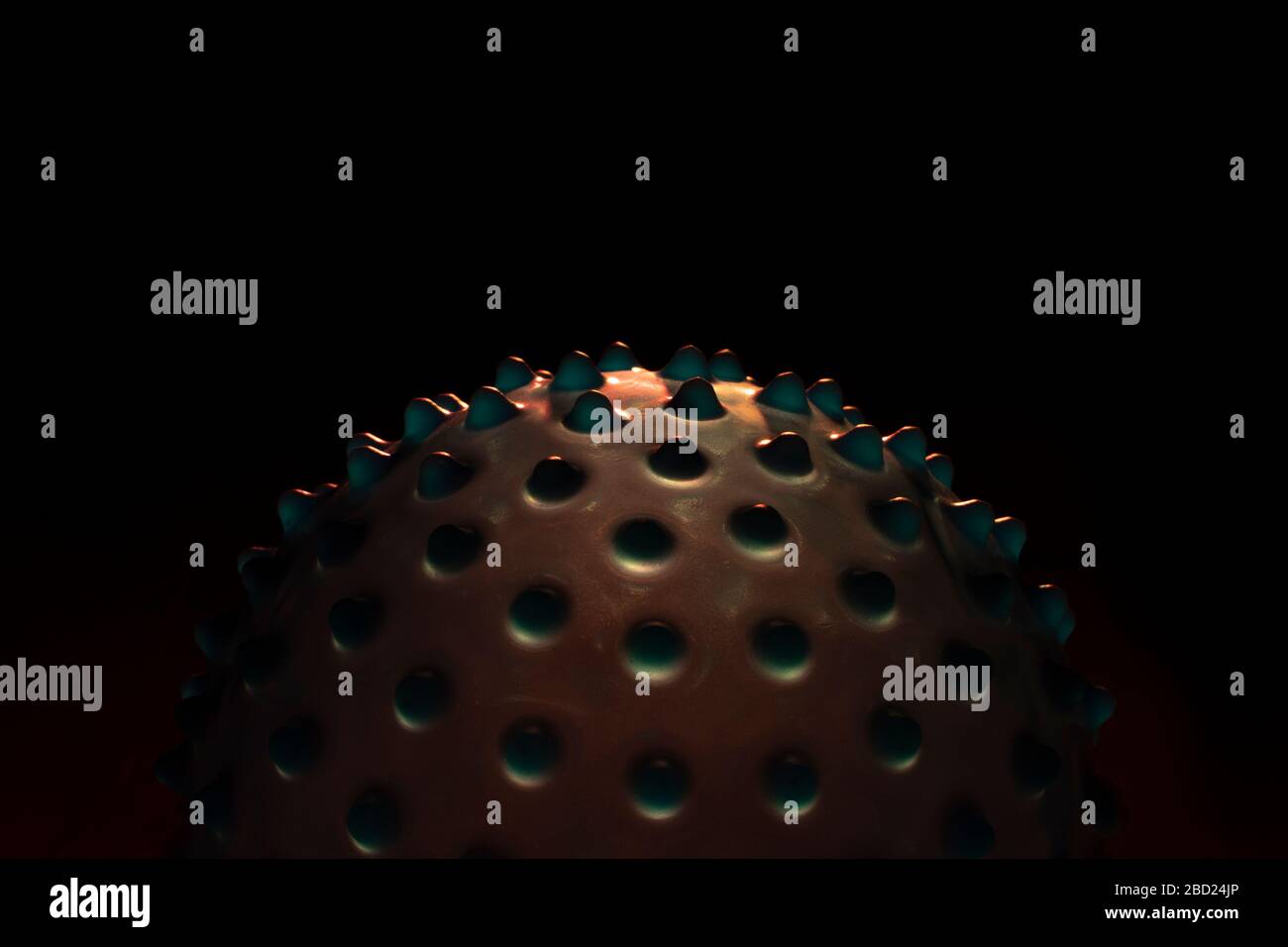 representation of a virus using an illuminated sphere with a black ...