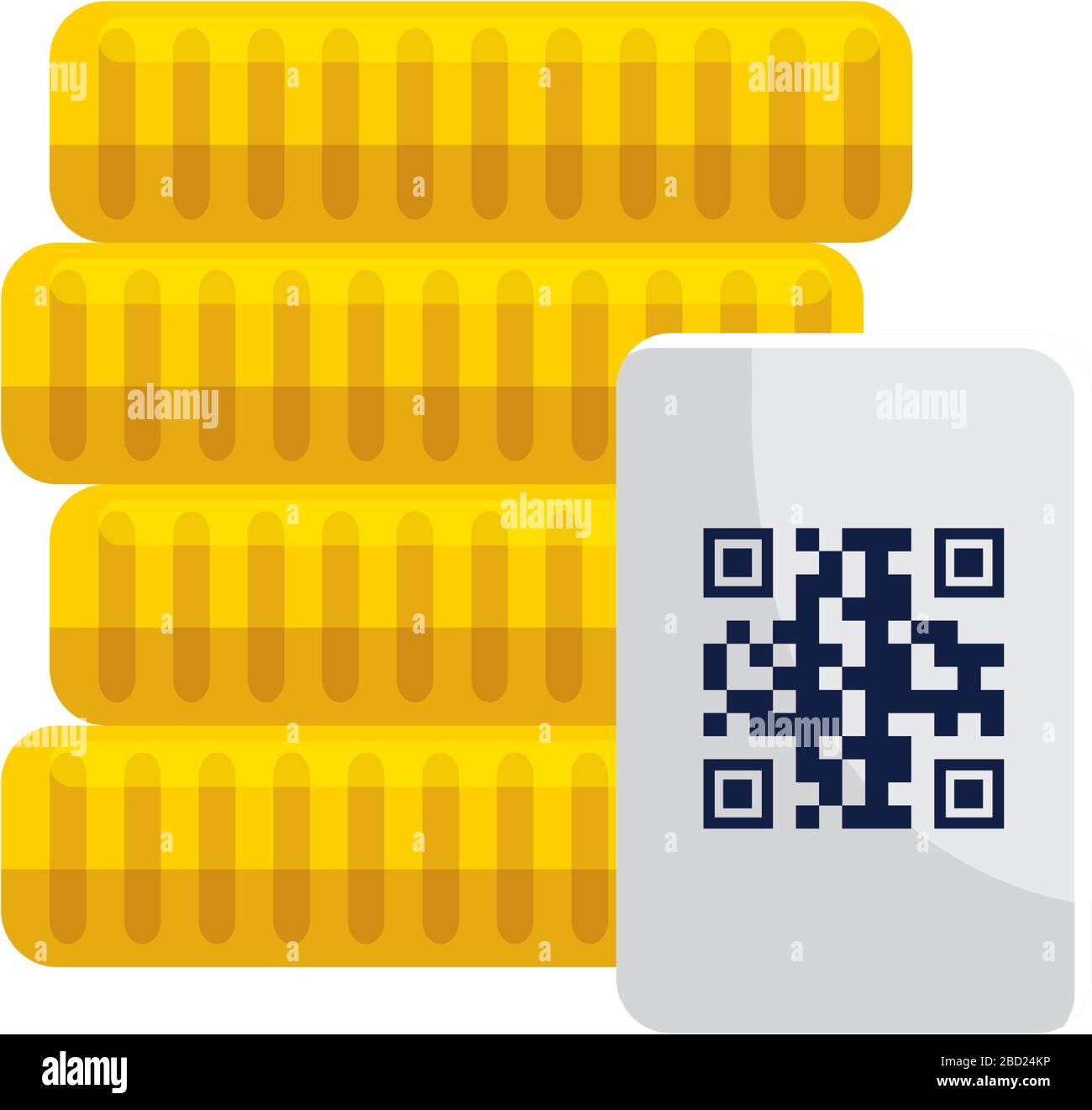 coins and qr code over paper vector design Stock Vector Image & Art - Alamy