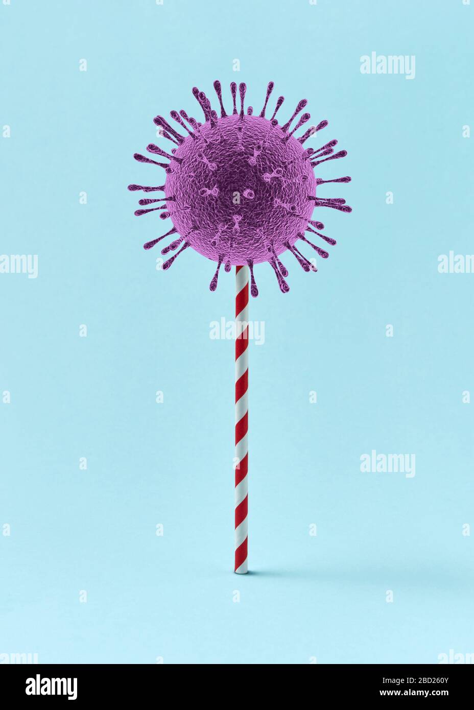3D Coronavirus bacteria on a plastic straw as a candy Stock Photo - Alamy
