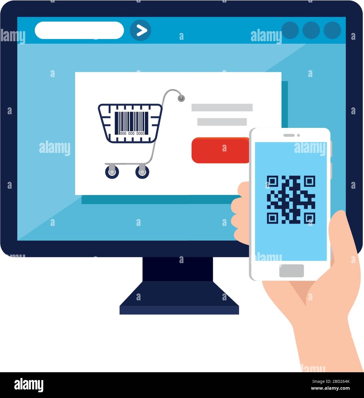 qr code inside computer and smartphone vector design Stock Vector Image ...
