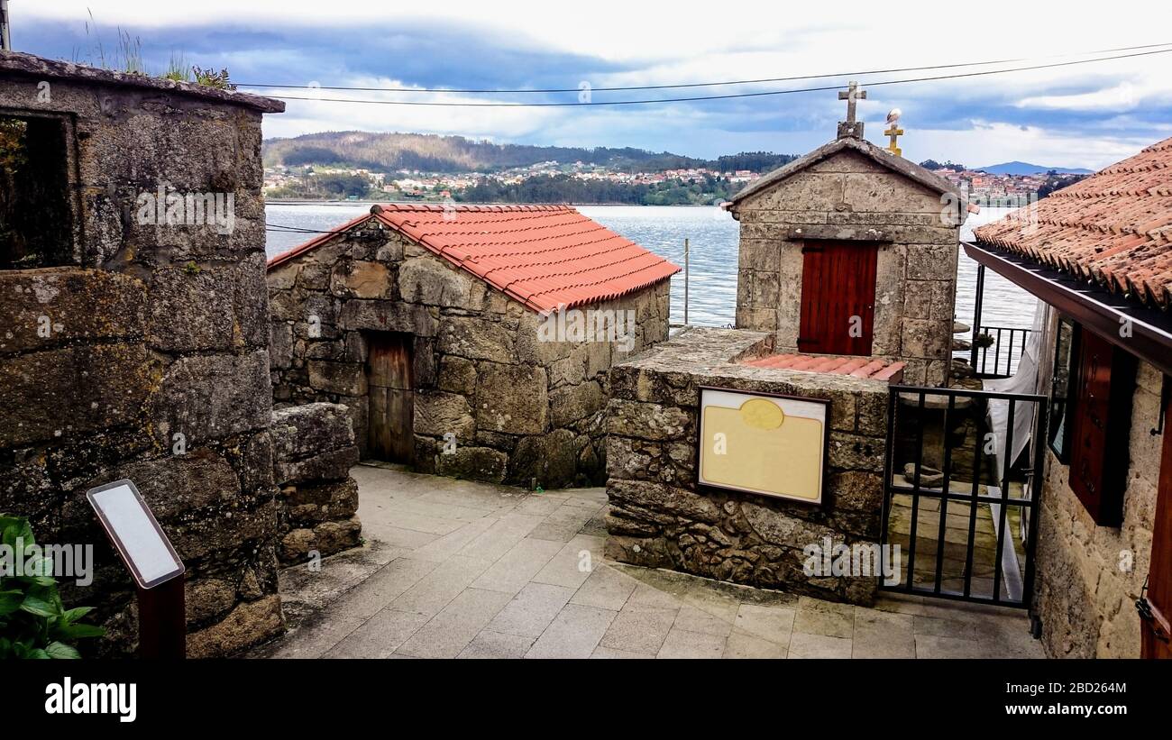 Coastal village of Combarro in Galicia, Spain Stock Photo - Alamy