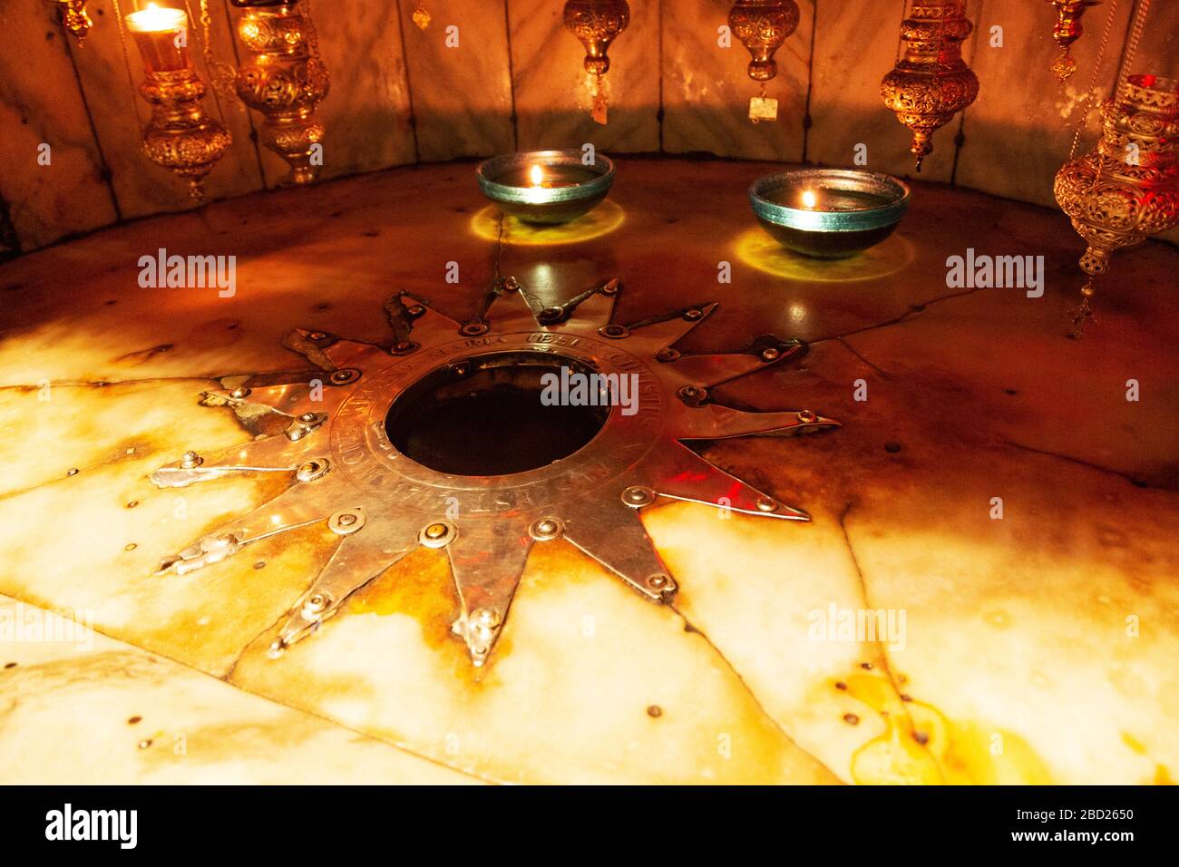 Grotto at the Church of the Nativity in Bethlehem, Israel. It is ...