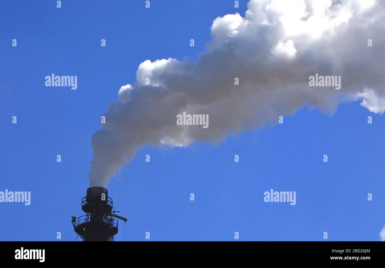 Smoke emitting from industrial smoke stack Stock Photo - Alamy