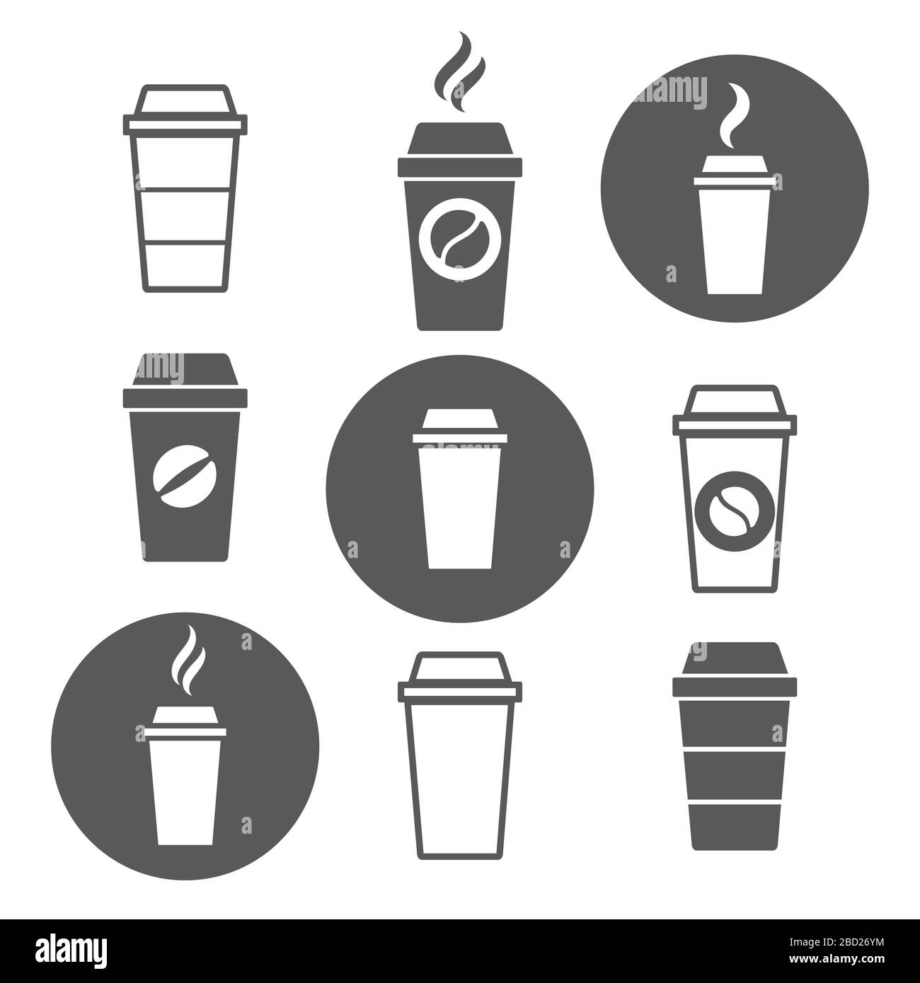 Coffee go cup set Black and White Stock Photos & Images - Alamy