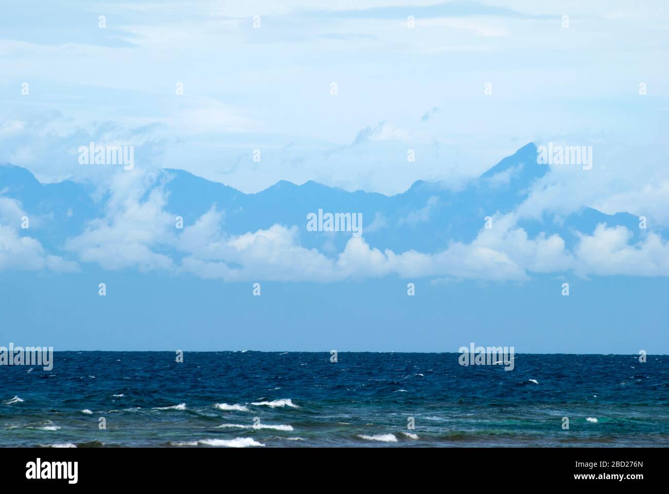 The above clouds mountain range in Central America as seen from Roatan ...