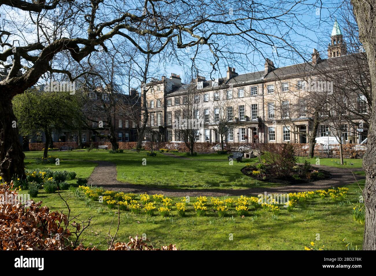 Private gardens in Rutland Square, at the west end of Edinburgh Stock ...