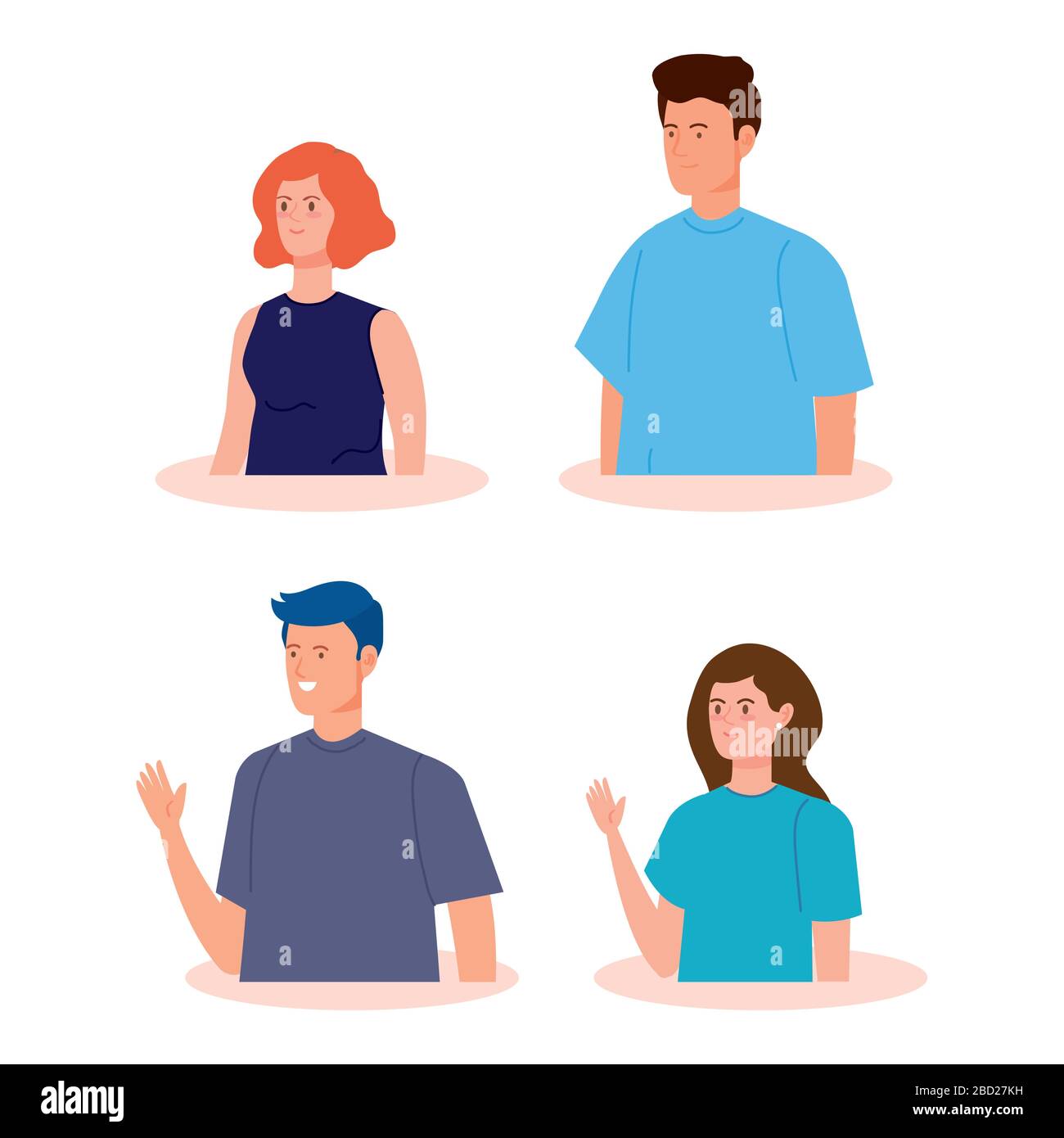 young people waving avatar characters Stock Vector Image & Art - Alamy