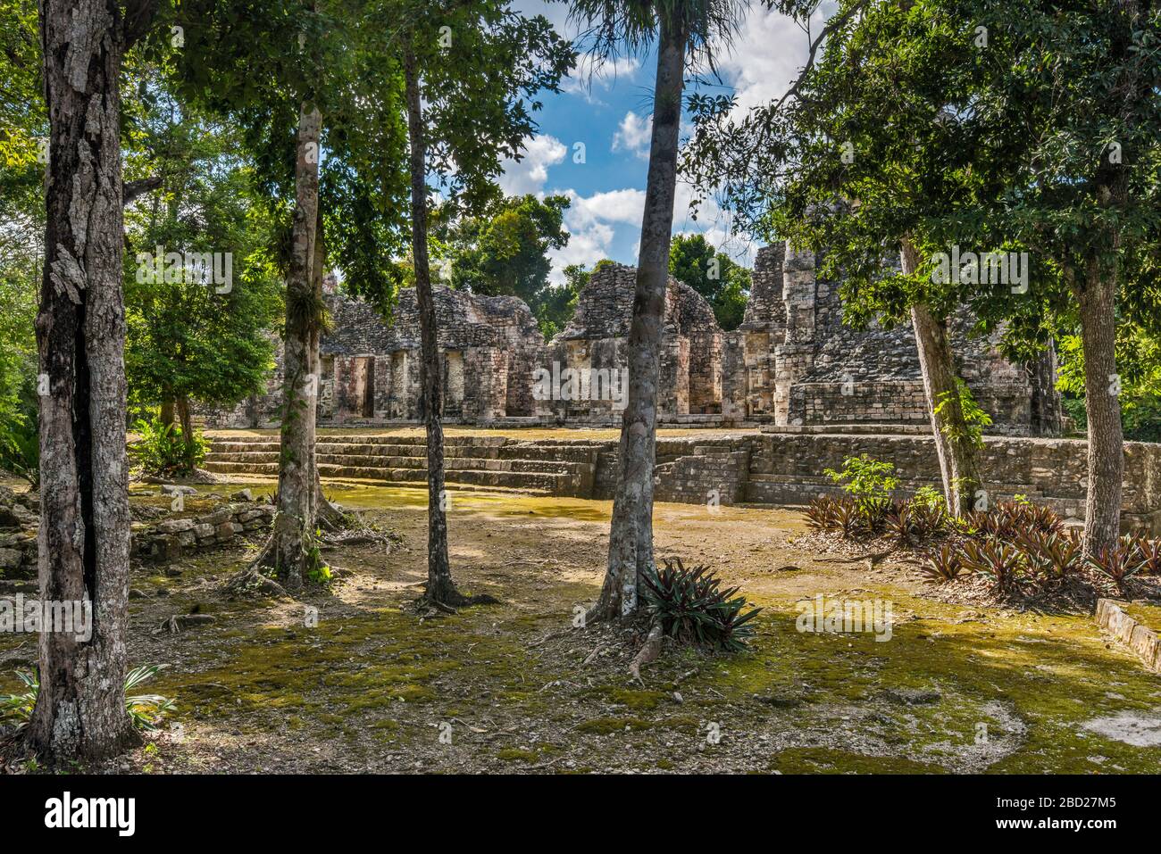House of the Serpent Mouth, Maya ruins at Chicanna archaeological site ...