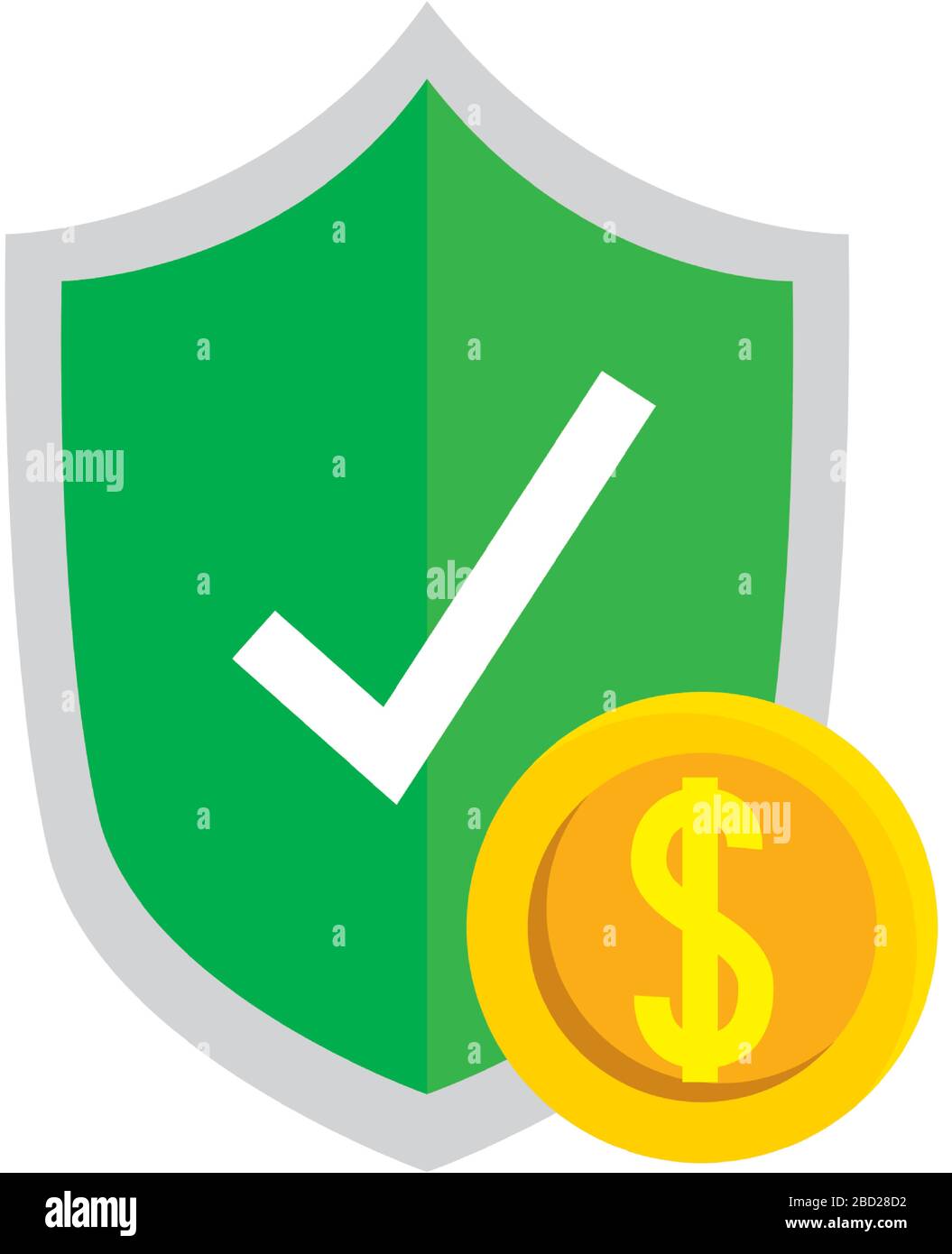 Isolated money coin and shield vector design Stock Vector Image & Art ...