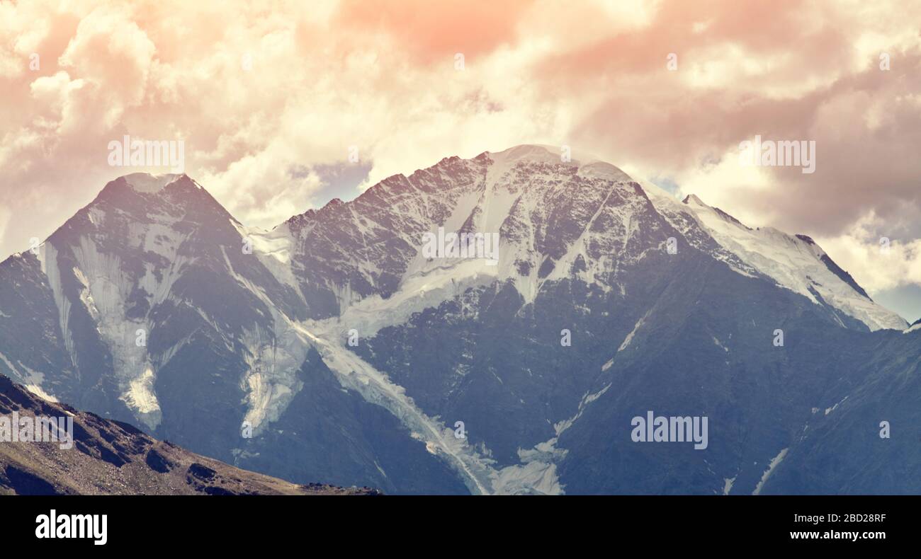 scenic alpine summer landscape. natural mountain background Stock Photo ...