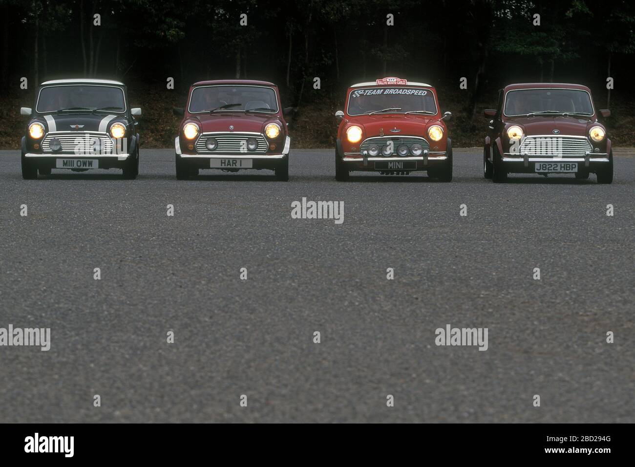 Group of Rover Mini's. Left to right. A John Cooper 1.3 Si, Radford ...