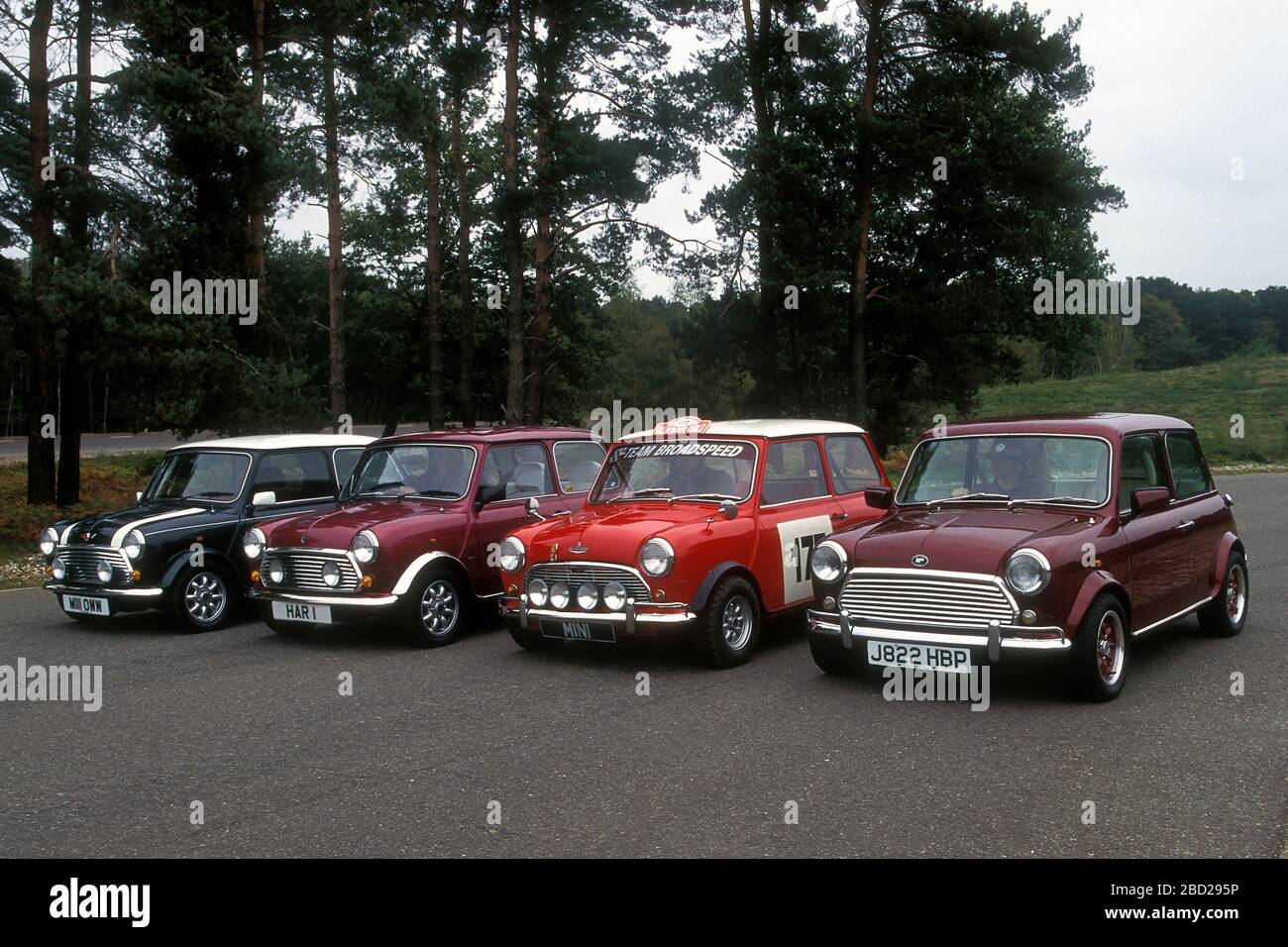 Group of Rover Mini's. Left to right. A John Cooper 1.3 Si, Radford ...