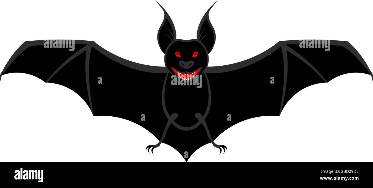 Scary Bat Over White Background for Creating Halloween Designs. Vector ...