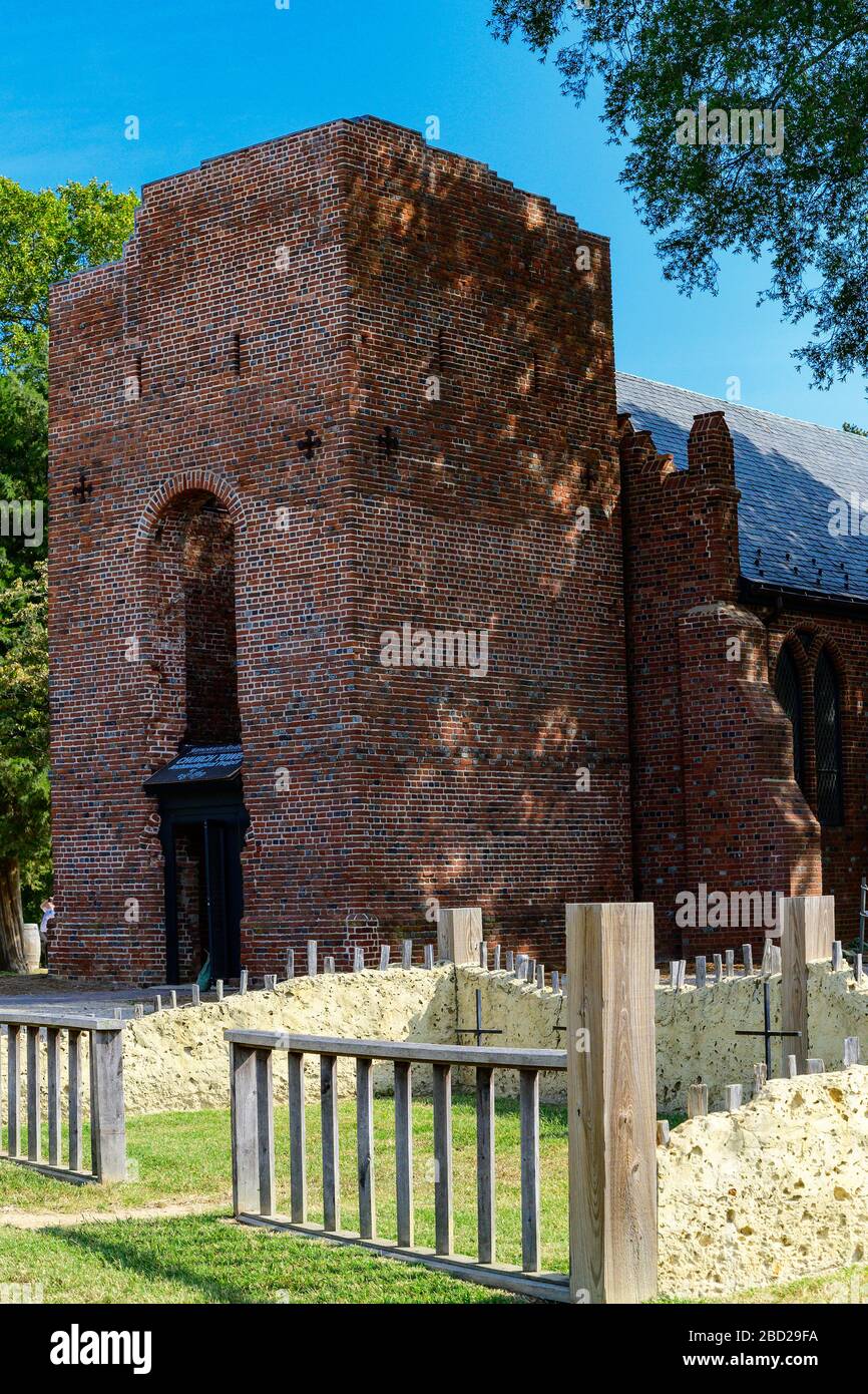 Historic Jamestowne church Stock Photo - Alamy
