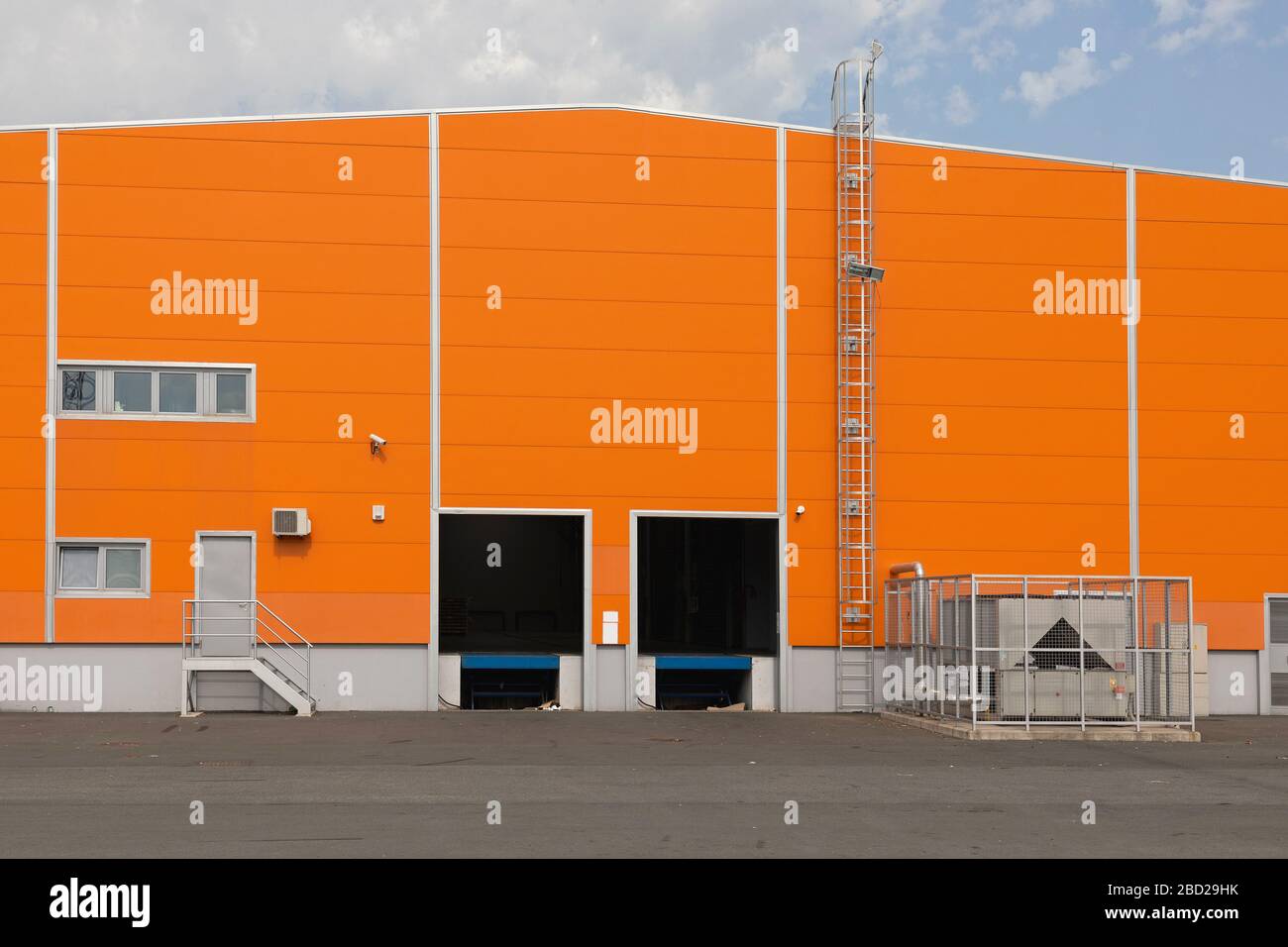 Air Conditioner Hvac at Warehouse Building Side Stock Photo - Alamy