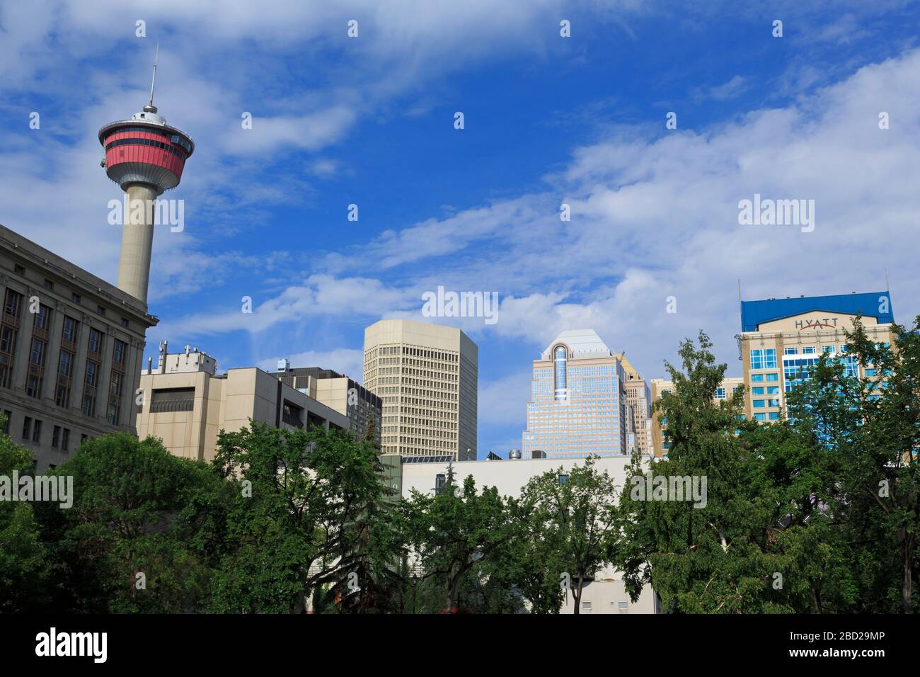 Calgary calgary tower canada olympic plaza alberta hi-res stock ...