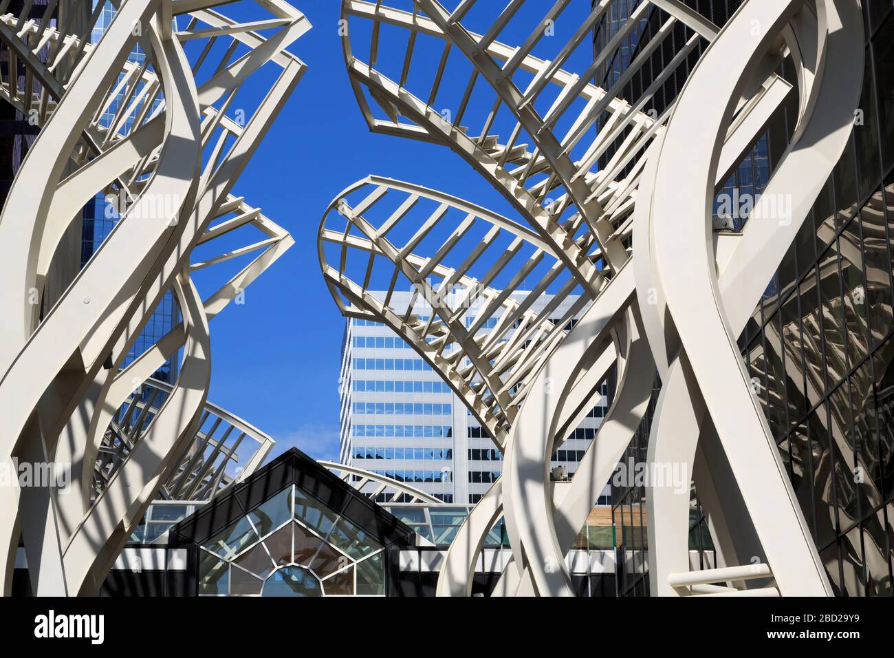 Trees Sculpture on Stephen Avenue, Calgary, Alberta, Canada Stock Photo ...