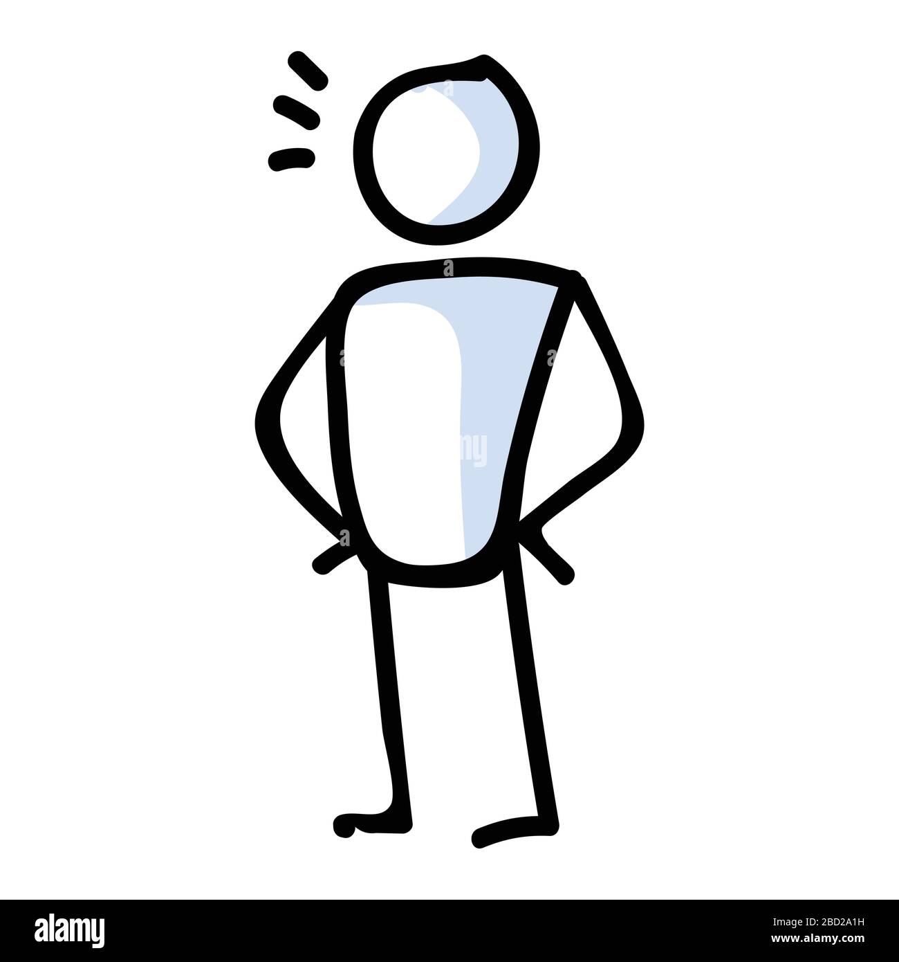 Self assured condifent stick figure lineart icon. Achievement through ...