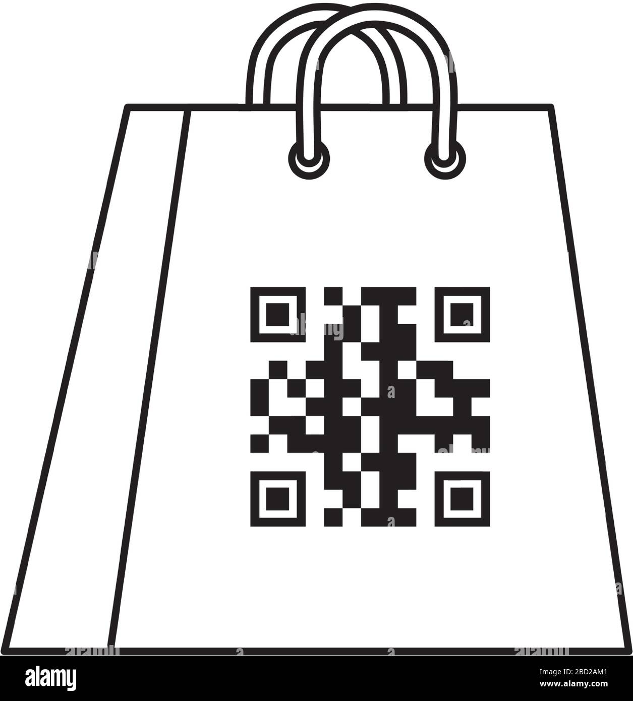 qr code over bag vector design Stock Vector Image & Art - Alamy