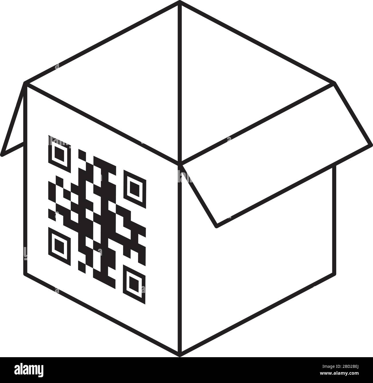 qr code over box vector design Stock Vector Image & Art - Alamy