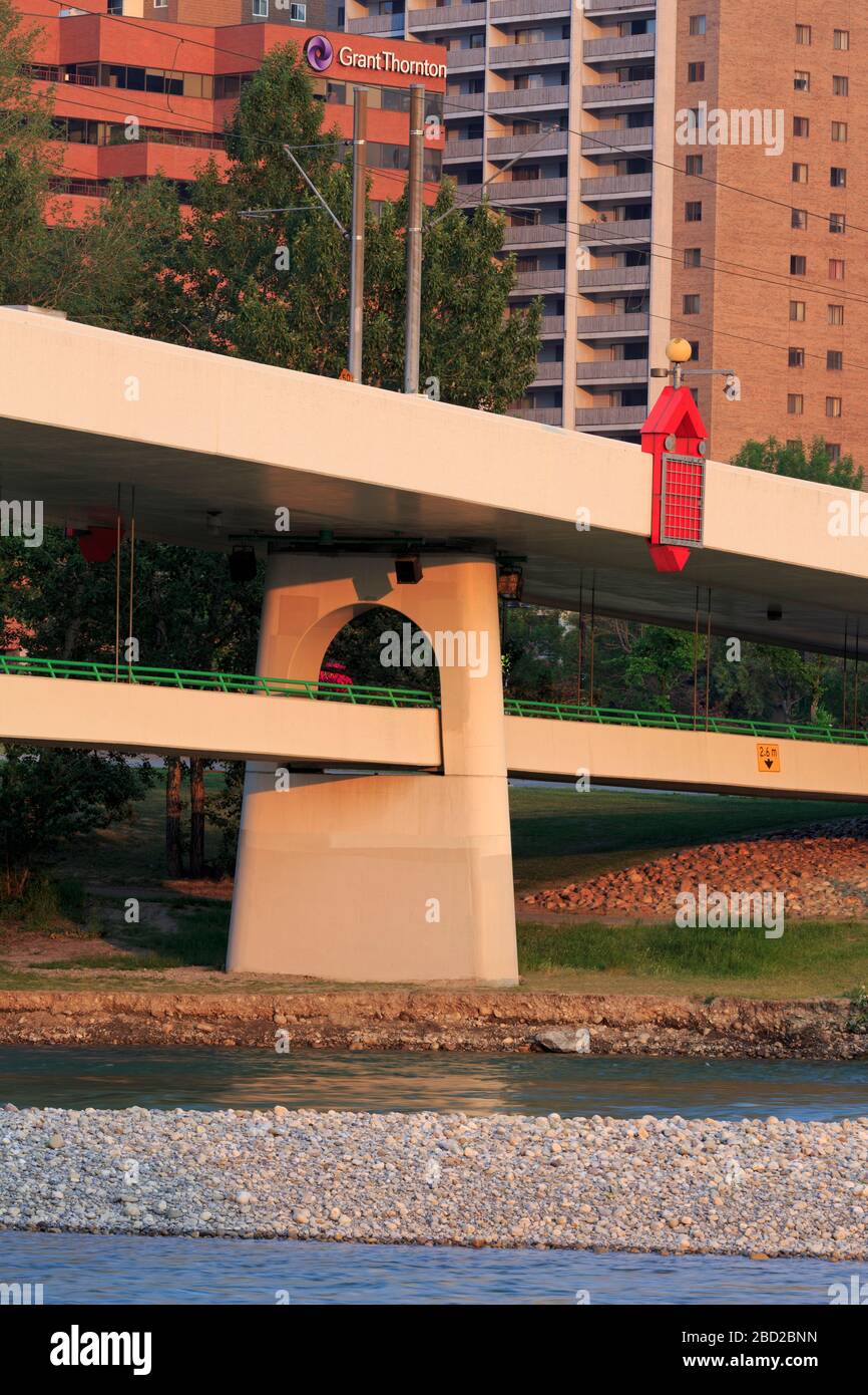 Light Rail Bridge, Kensington District, Calgary, Alberta, Canada Stock ...