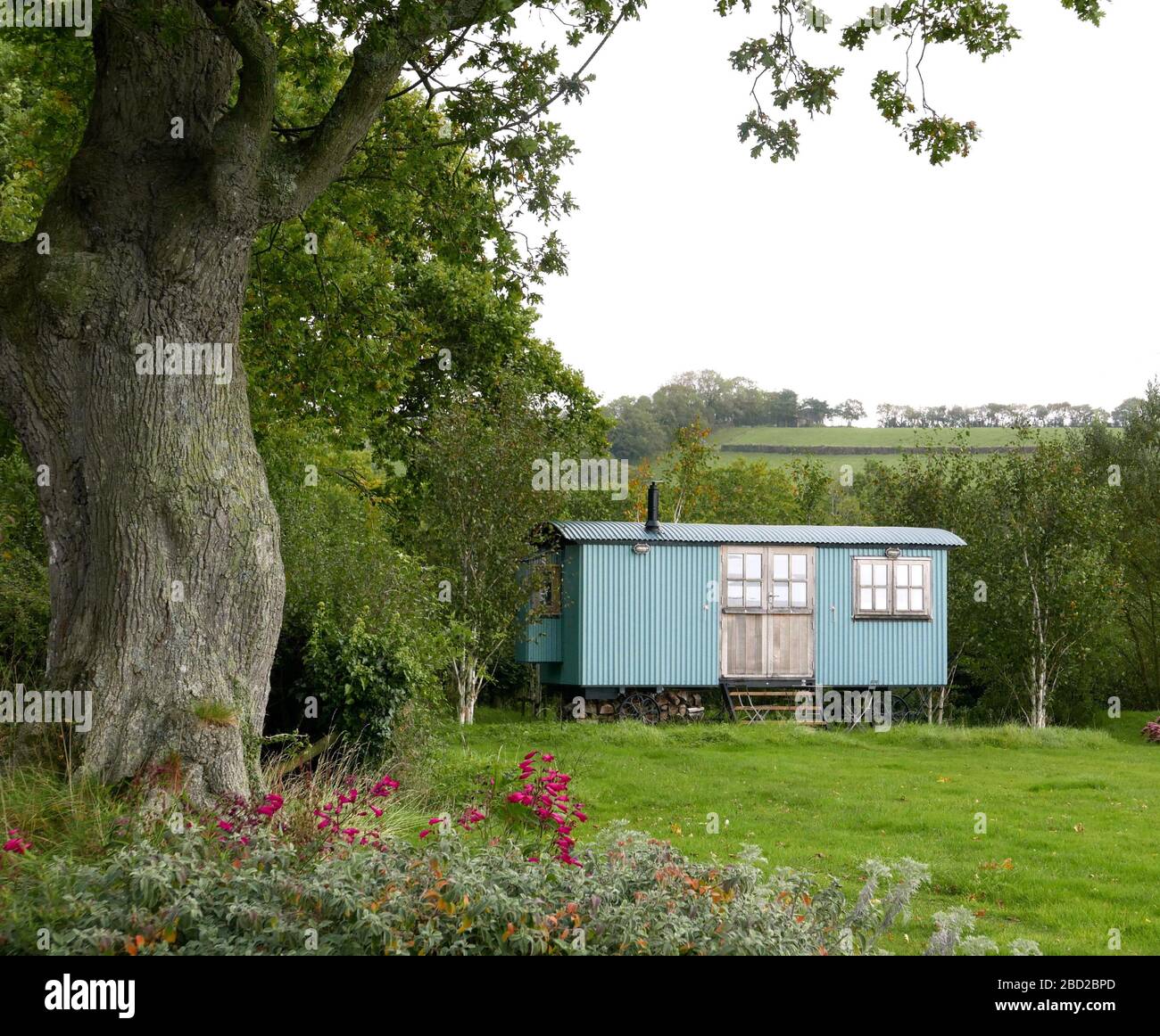 Shepherd's hut in East Devon Stock Photo - Alamy