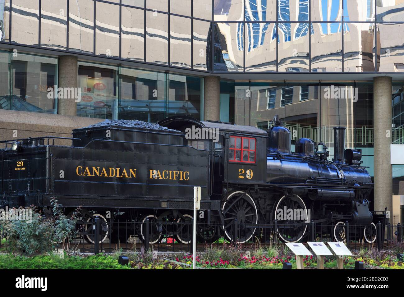 Locomotive in Gulf Canada Square, Calgary, Alberta, Canada Stock Photo ...