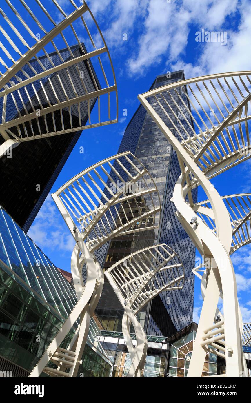 Trees Sculpture on Stephen Avenue, Calgary, Alberta, Canada Stock Photo ...
