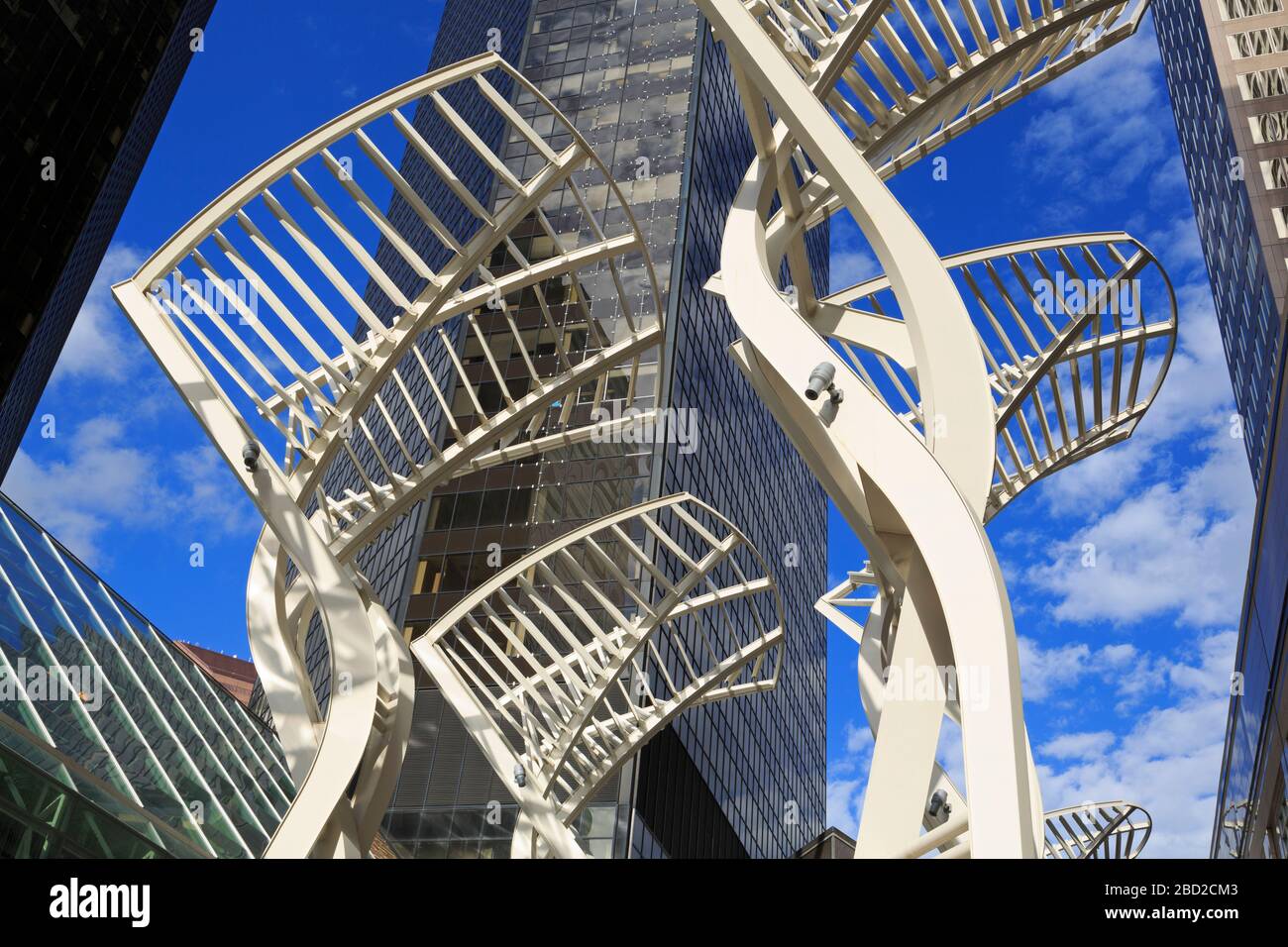 Trees Sculpture on Stephen Avenue, Calgary, Alberta, Canada Stock Photo ...
