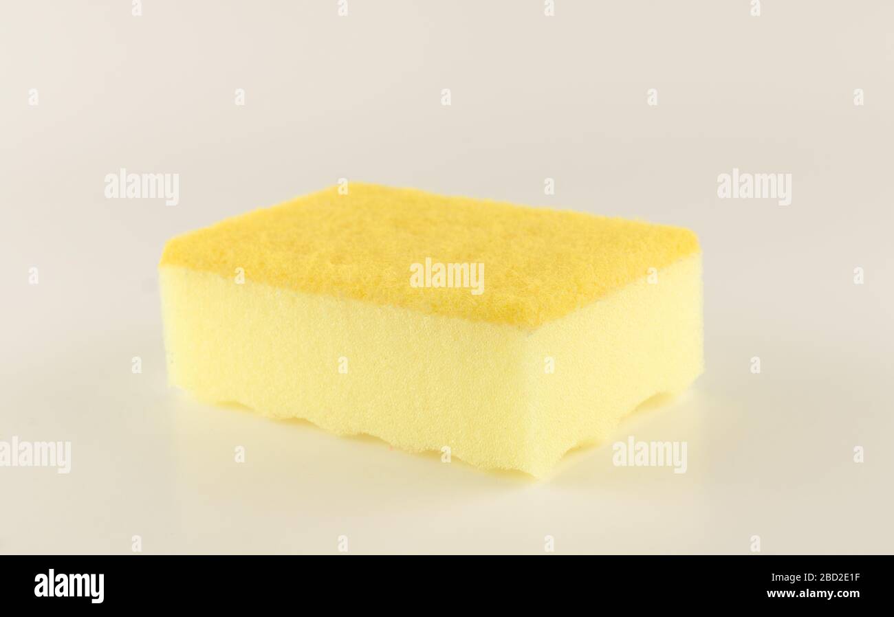 colorful foam rubber sponges isolated on a white background for washing ...