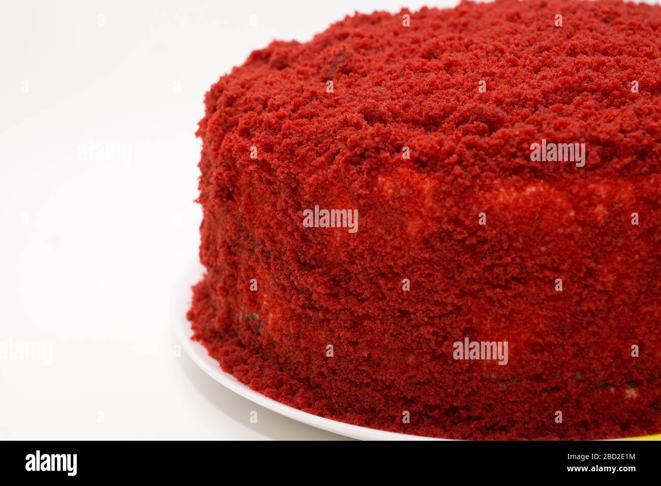 bright red cake called red velvet isolated on a white background Stock ...