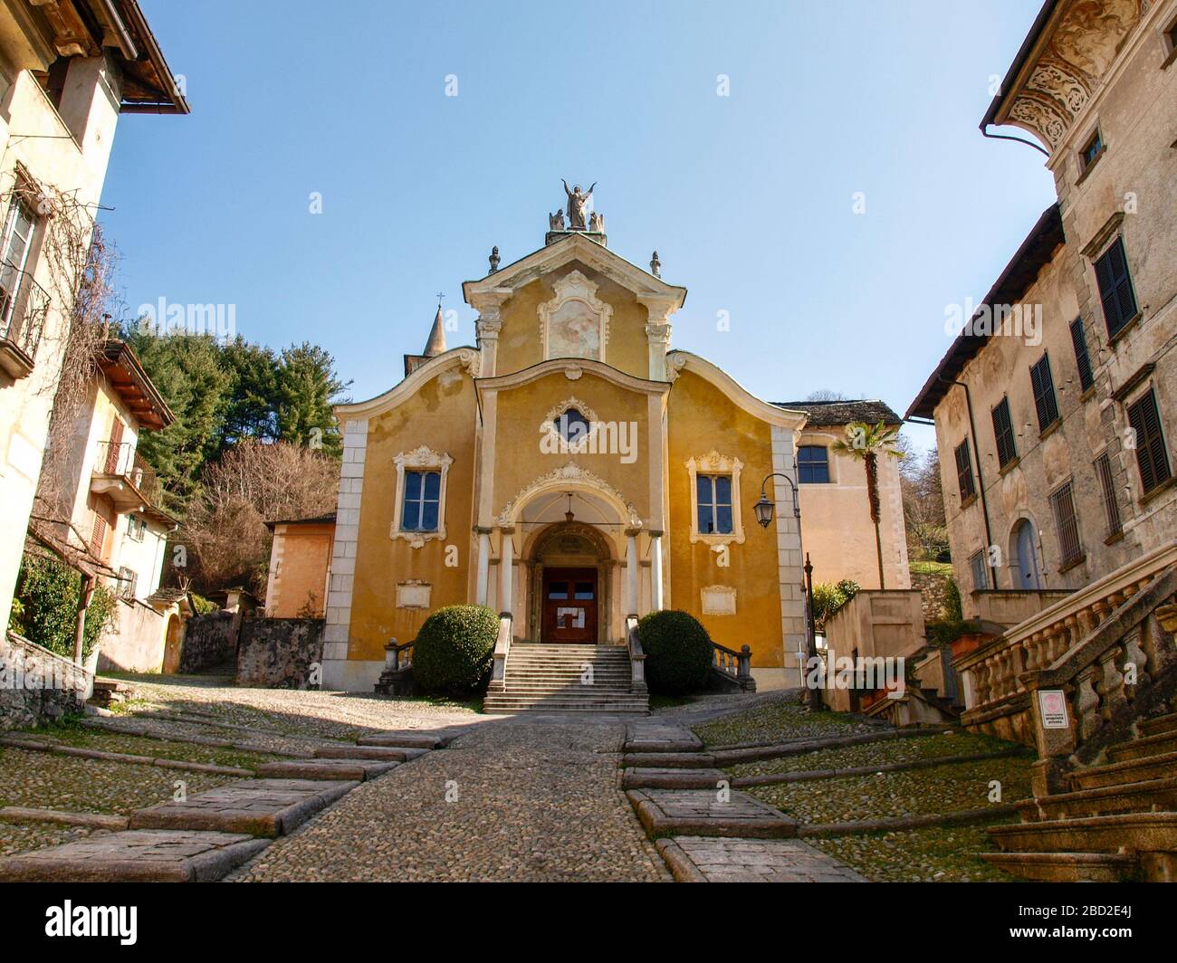 Orta San Giulio, Italy: a village located halfway along the eastern ...