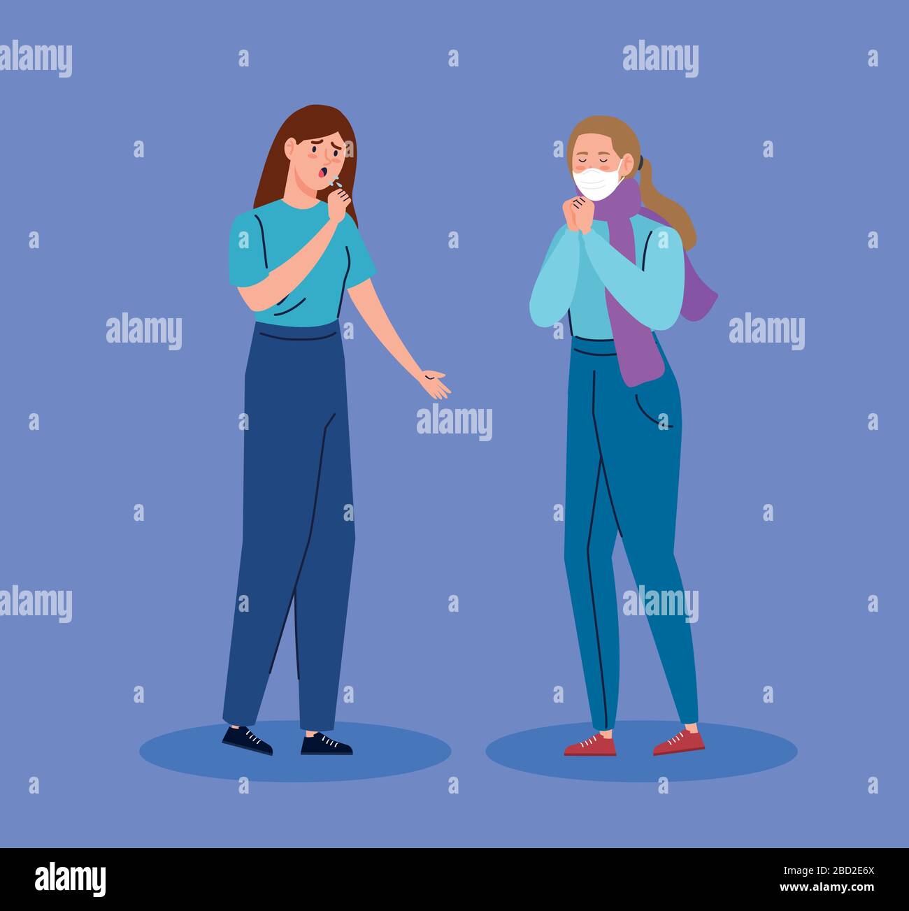 Sick young women Stock Vector Images - Alamy