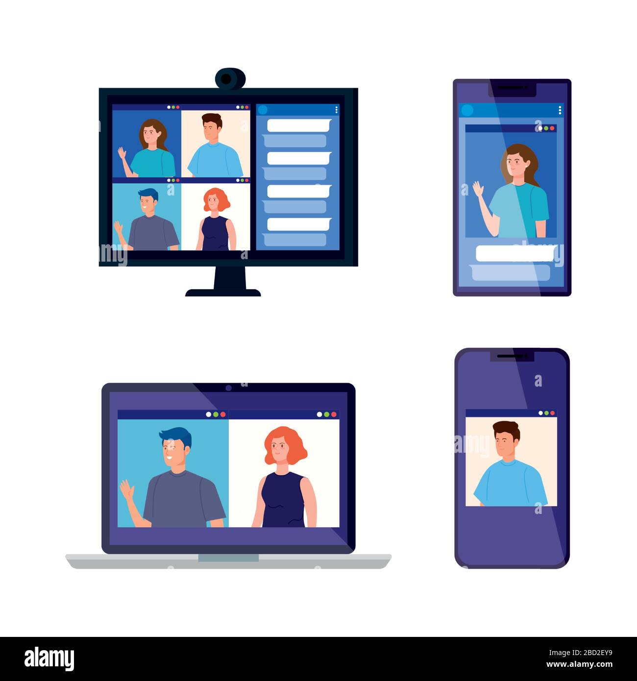 People in digital devices Stock Vector Images - Alamy