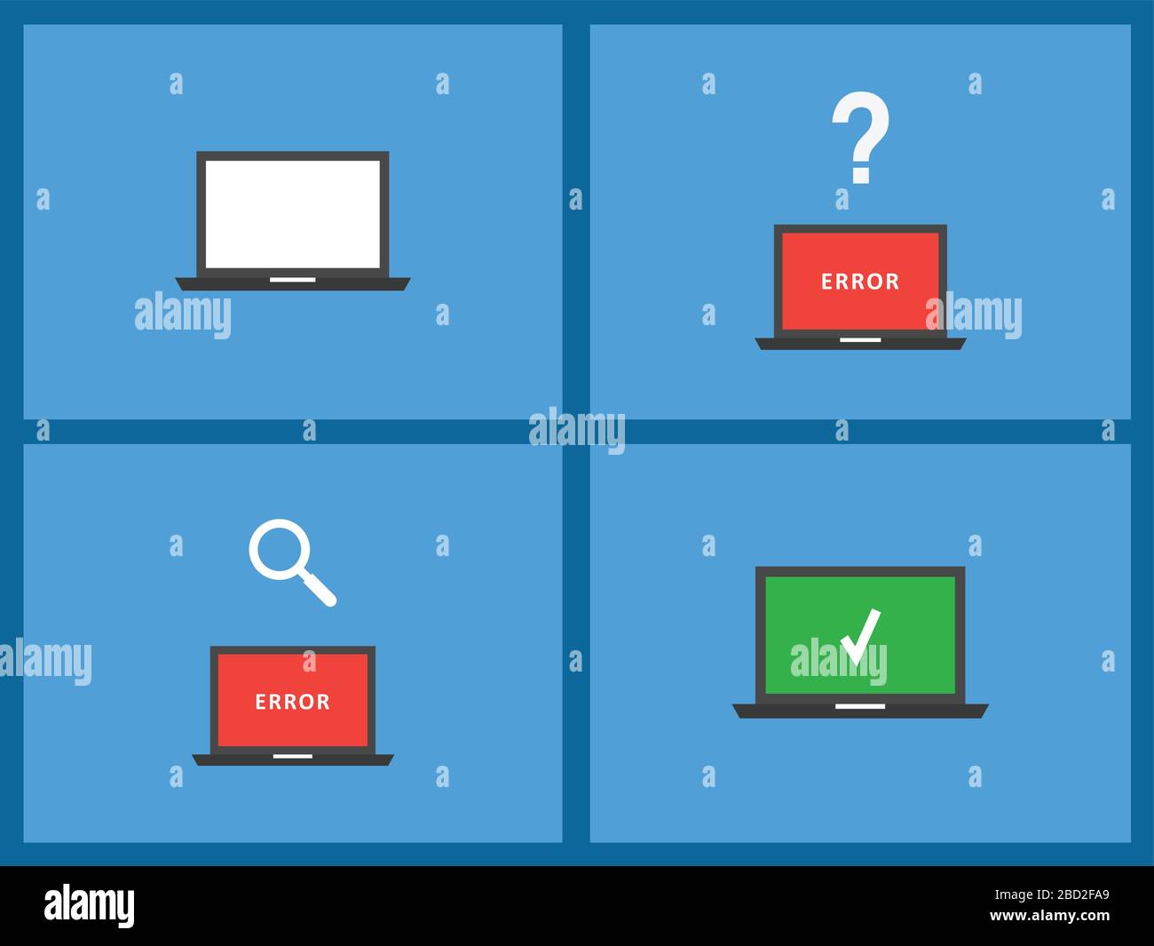 Laptop broken blue screen vector hi-res stock photography and images ...