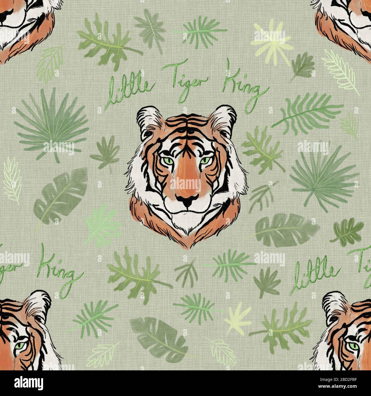 little tiger king pattern art Stock Photo - Alamy