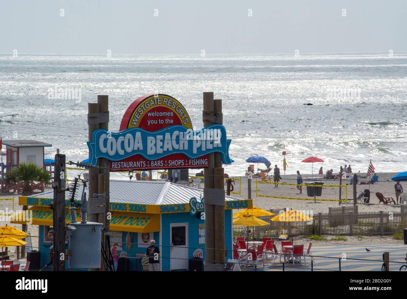 Cocoa Beach Pier ocean beah Florida Stock Photo - Alamy