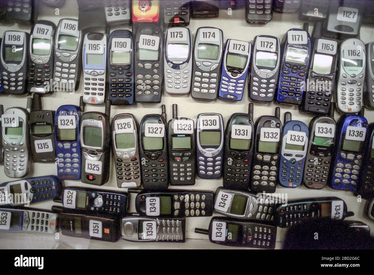 Old mobile phones, exact date unknown, circa 2002 Stock Photo - Alamy