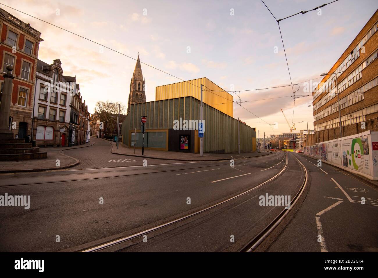 Weekday Cross at sunrise in Nottingham City, captured during the Covid ...